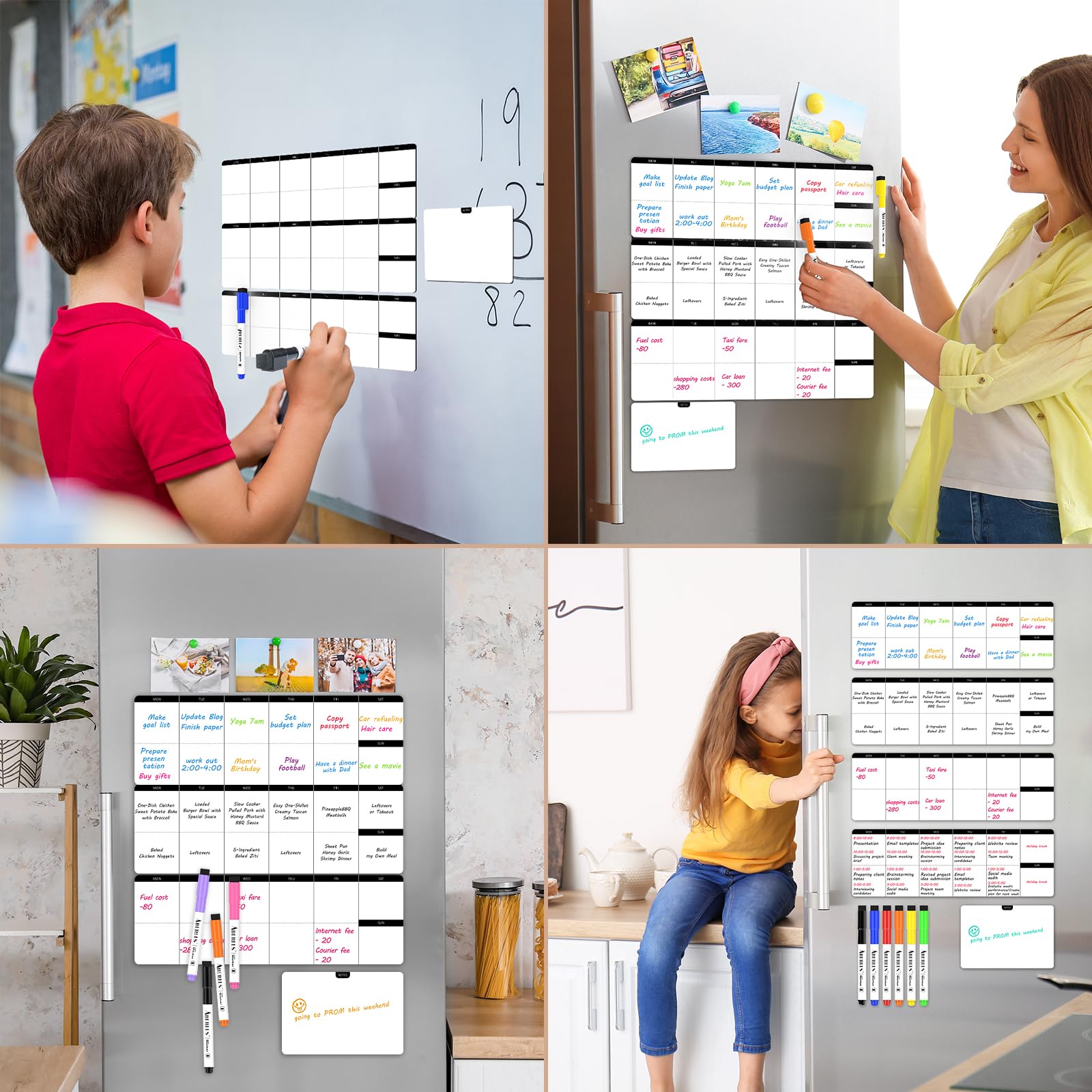Snapklik.com : Magnetic Dry Erase List Board For Fridge, Grocery List ...
