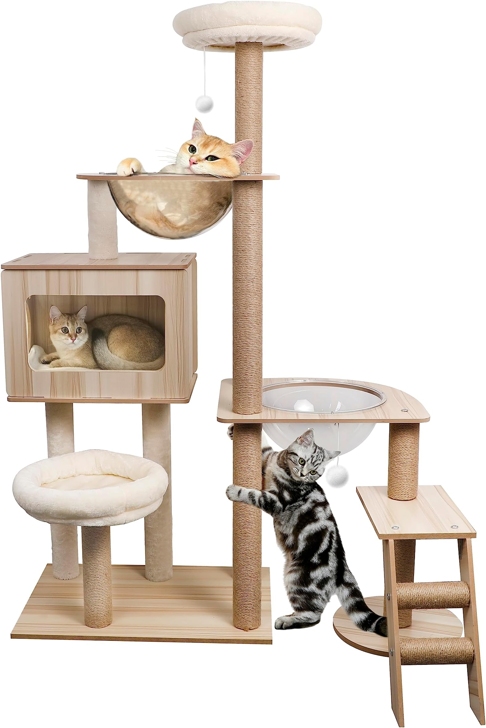 Amazon.com : CASSAIO Modern Cat Tree for Indoor Cats - Wood Tower With ...