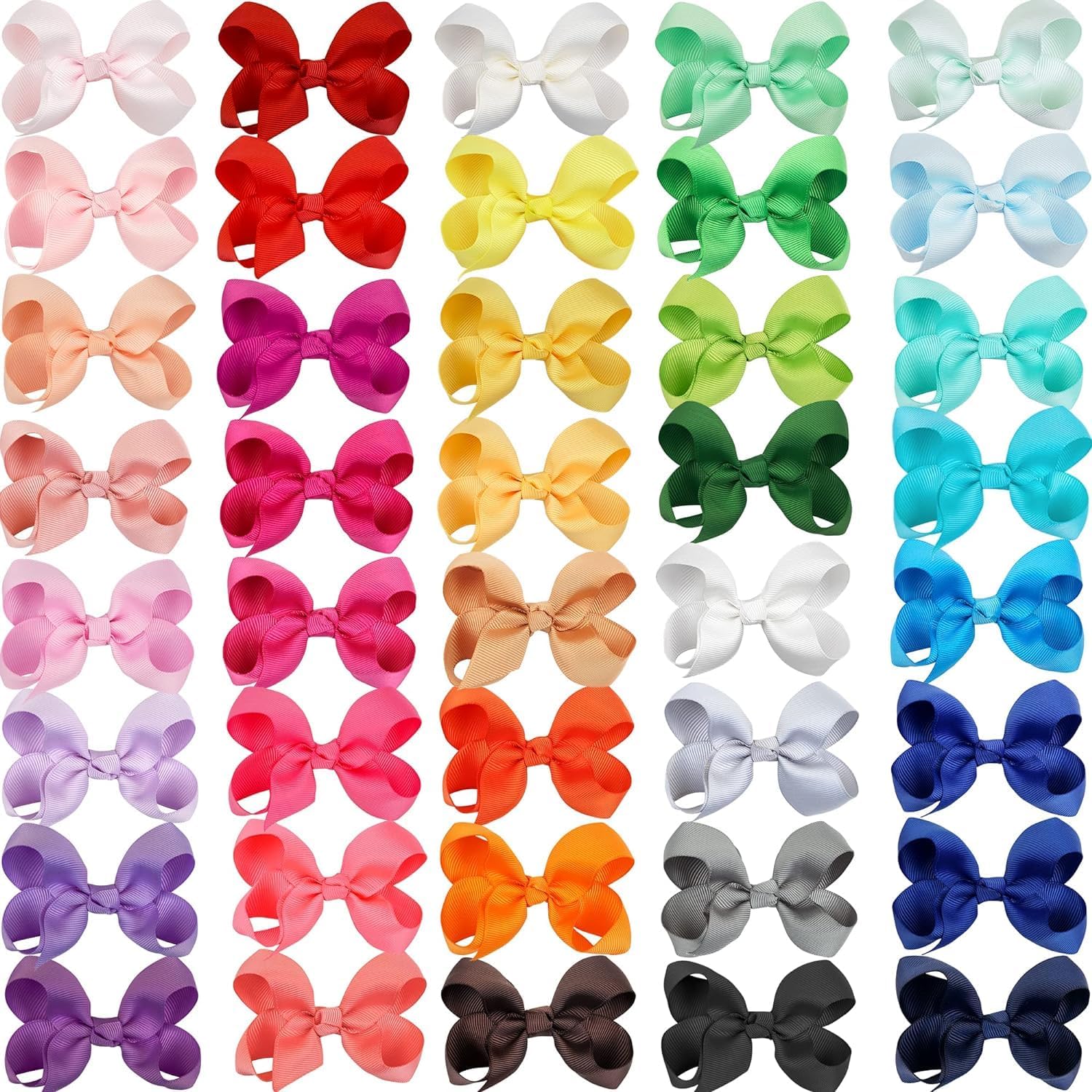 Amazon.com : CÉLLOT 40 Pieces 3 Inch Hair Bows for Girls Clips ...