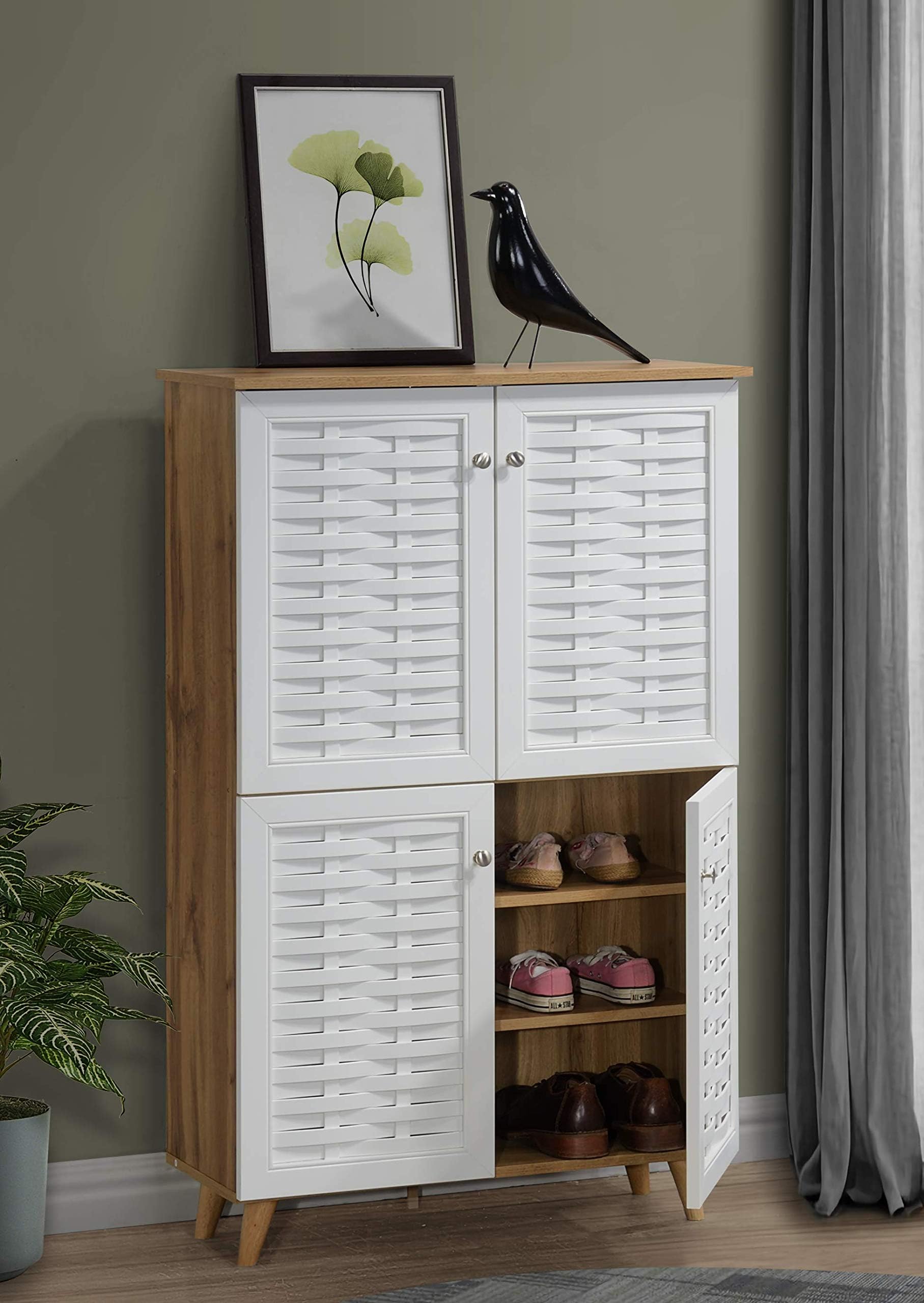 Rocco Engineered Wood Xylo Premium Shoe Cabinet/Shoe Rack For 16 Pairs ...