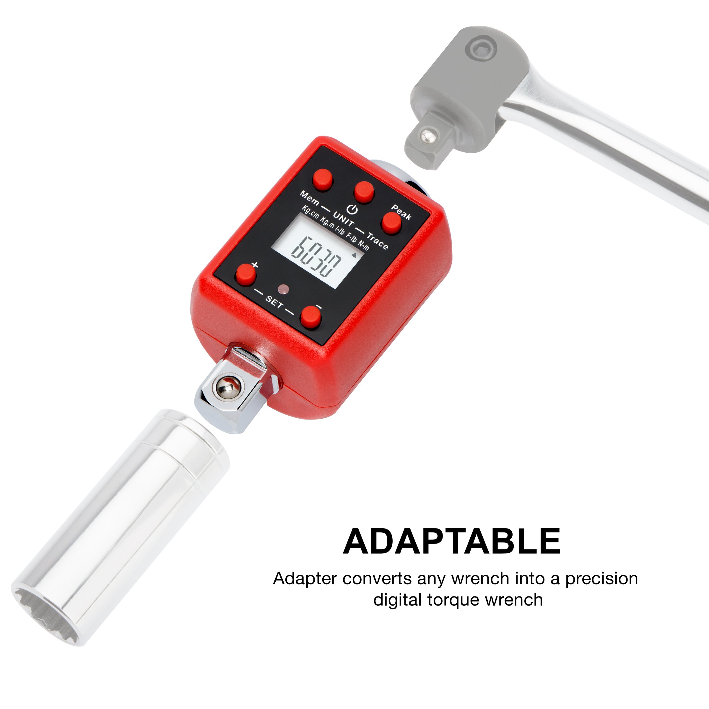 Snapklik.com : 20741A 1/2” Digital Torque Adapter, 29.5-147.5 Ft-Lb, 1/2” Drive Digital Torque ...