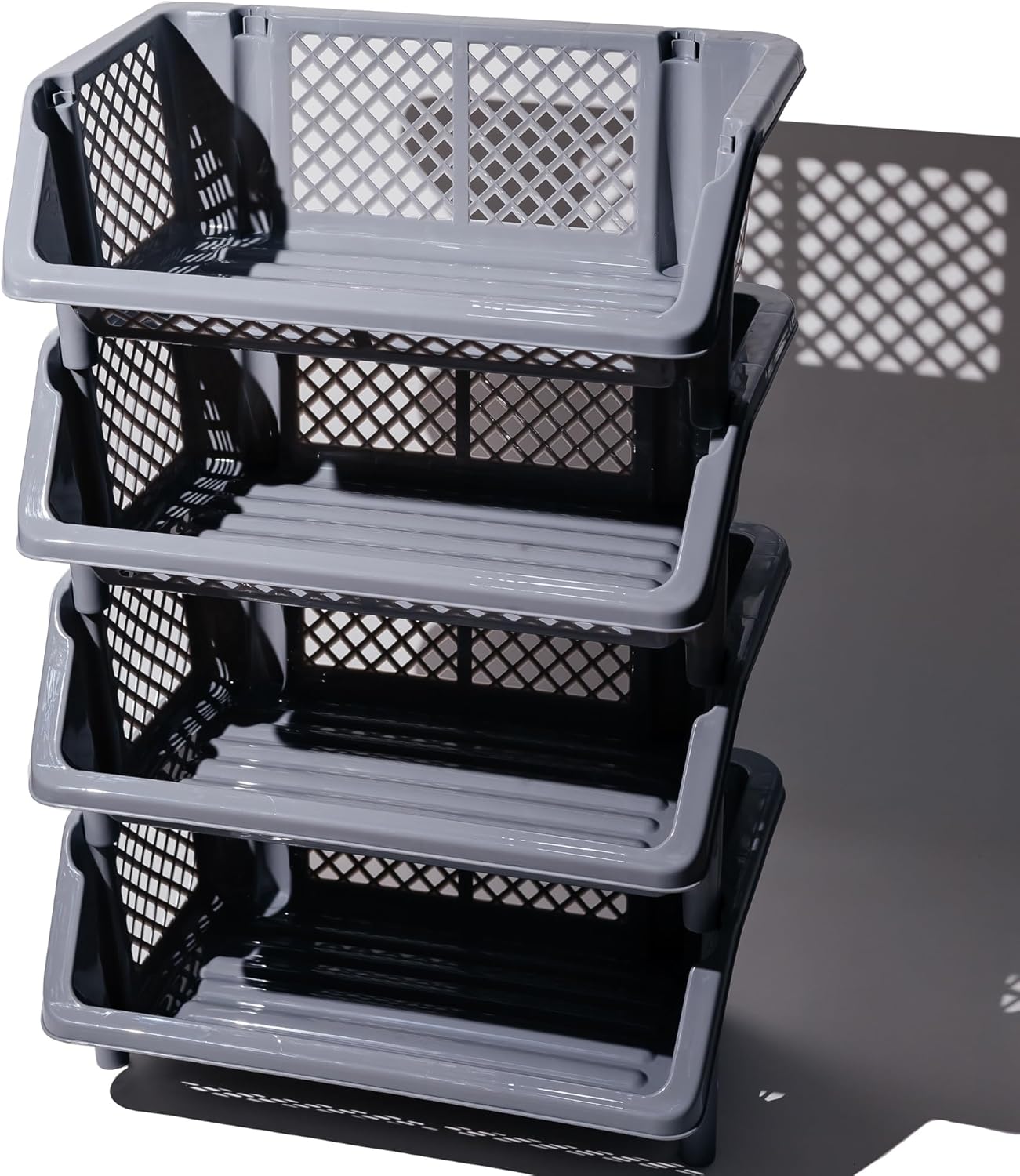 Amazon.com: Stackable Storage Bins Open Front - Stacking Storage ...