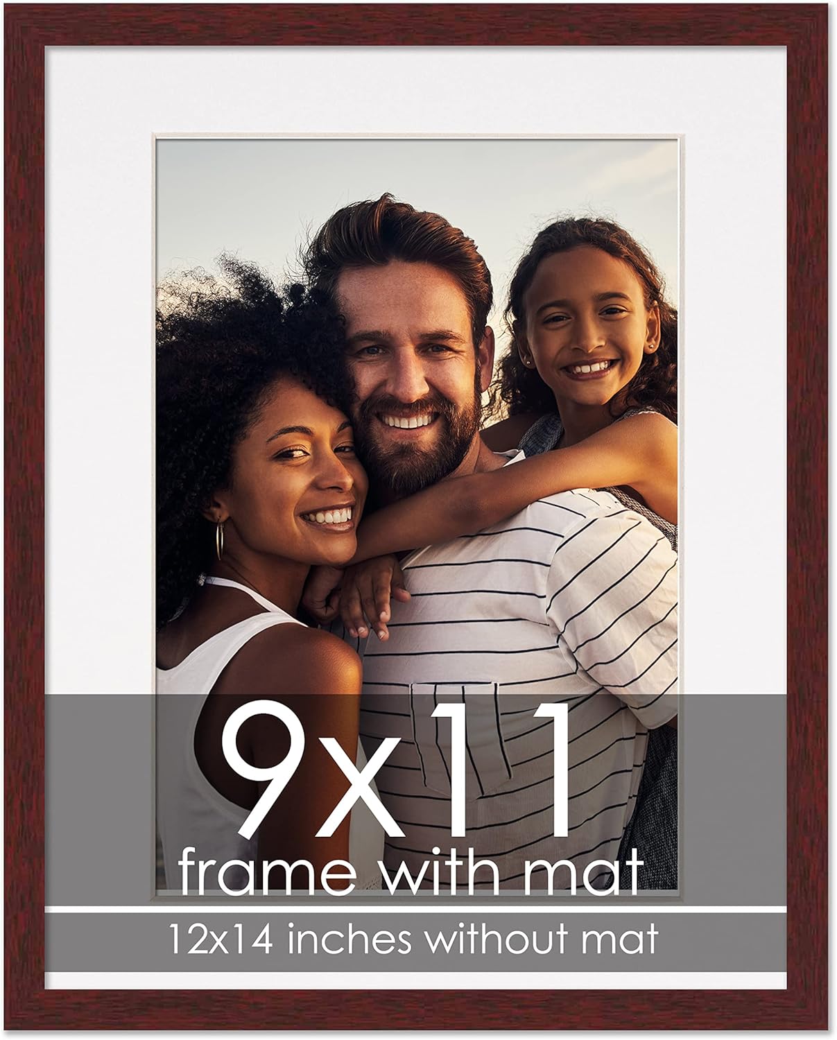 Amazon.com - 9x11 Frame with Mat - Brown 12x14 Frame Wood Made to ...