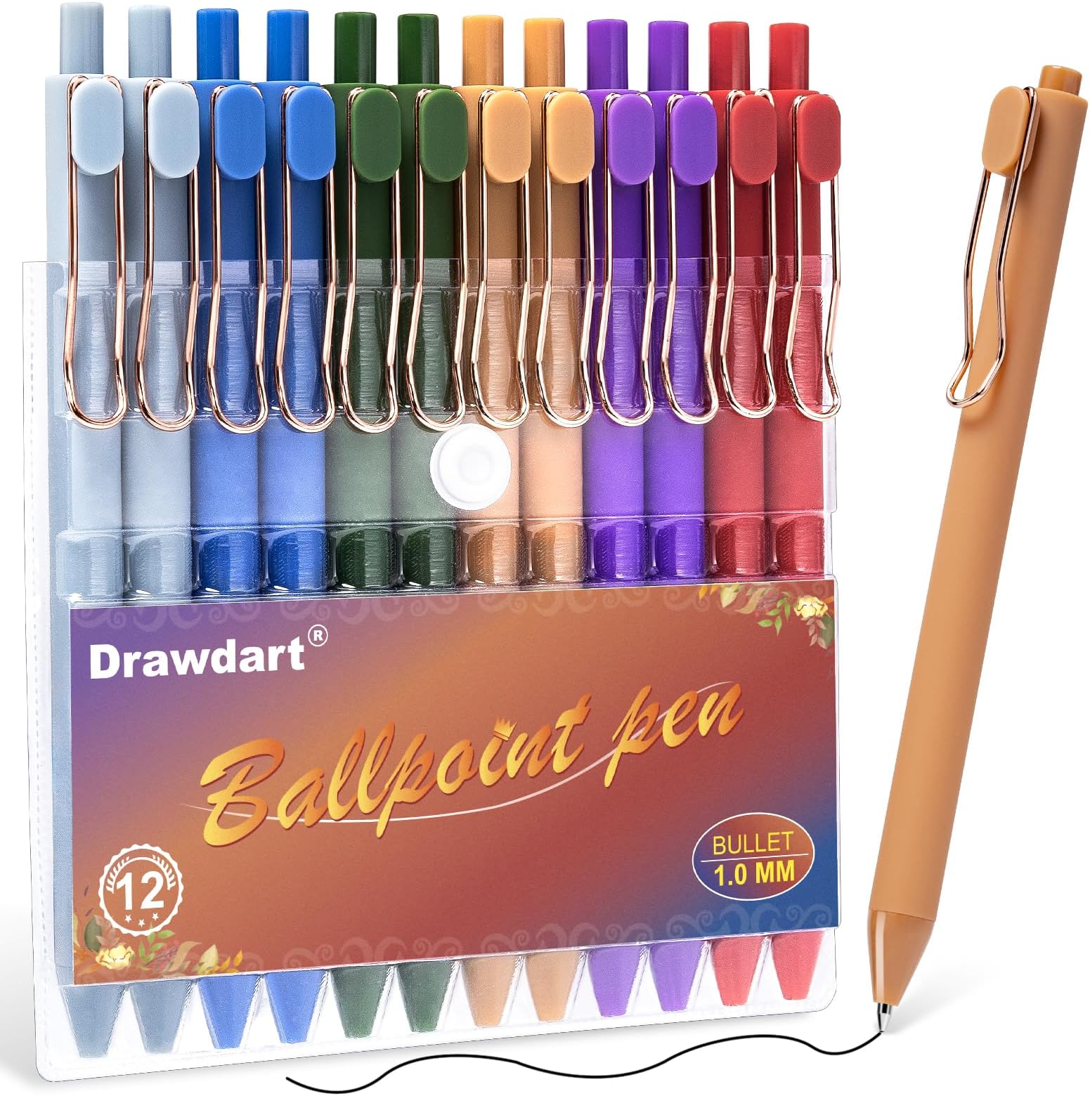 Amazon.com : Drawdart Pens Ballpoint, 12 Pcs Smooth Writing Pens, Ball ...