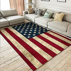 Amazon.com: LHOMKCV Vintage Retro American Flag Area Rug,3x5ft, Stylish ...