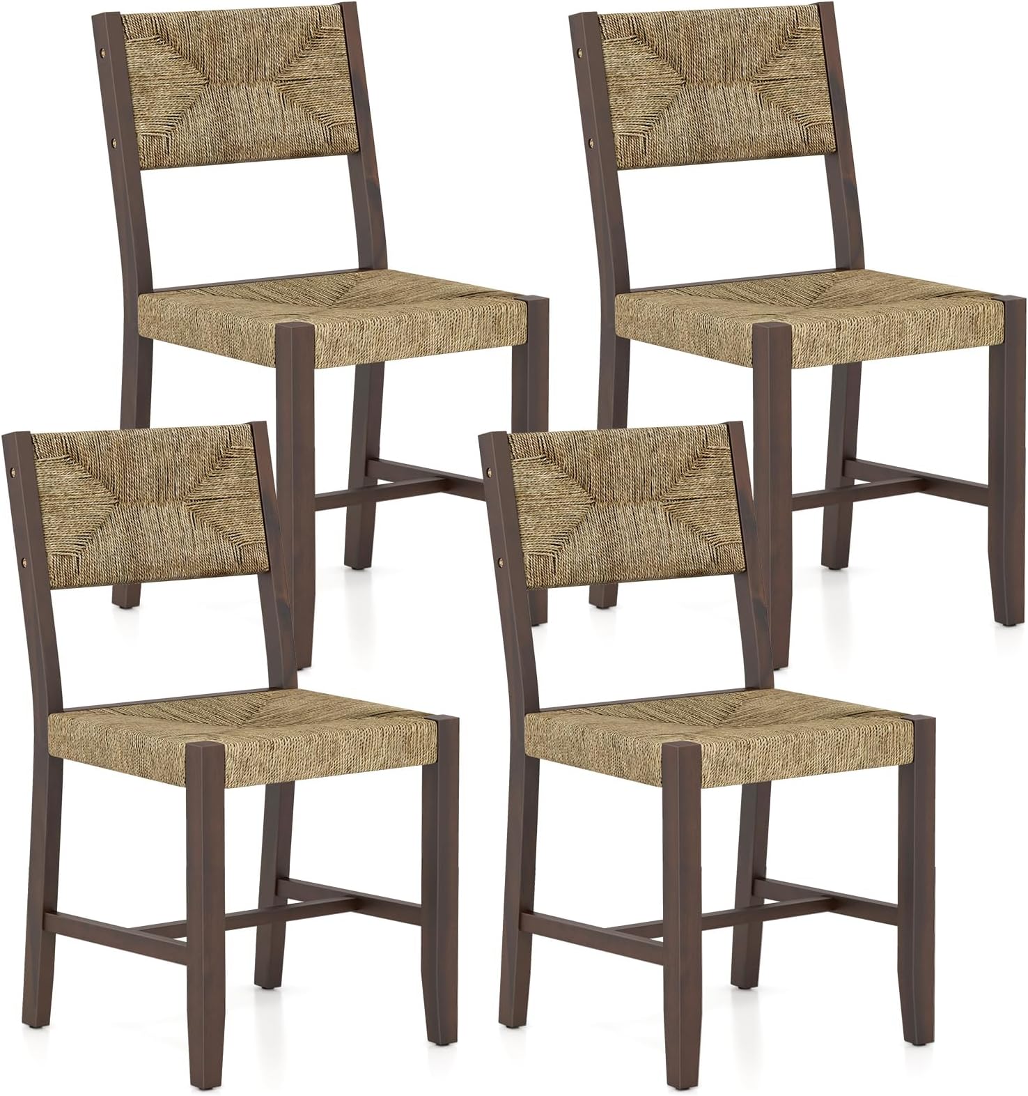 Amazon.com: Creative Co-Op Mango Wood Chair with Brown & Black Woven ...