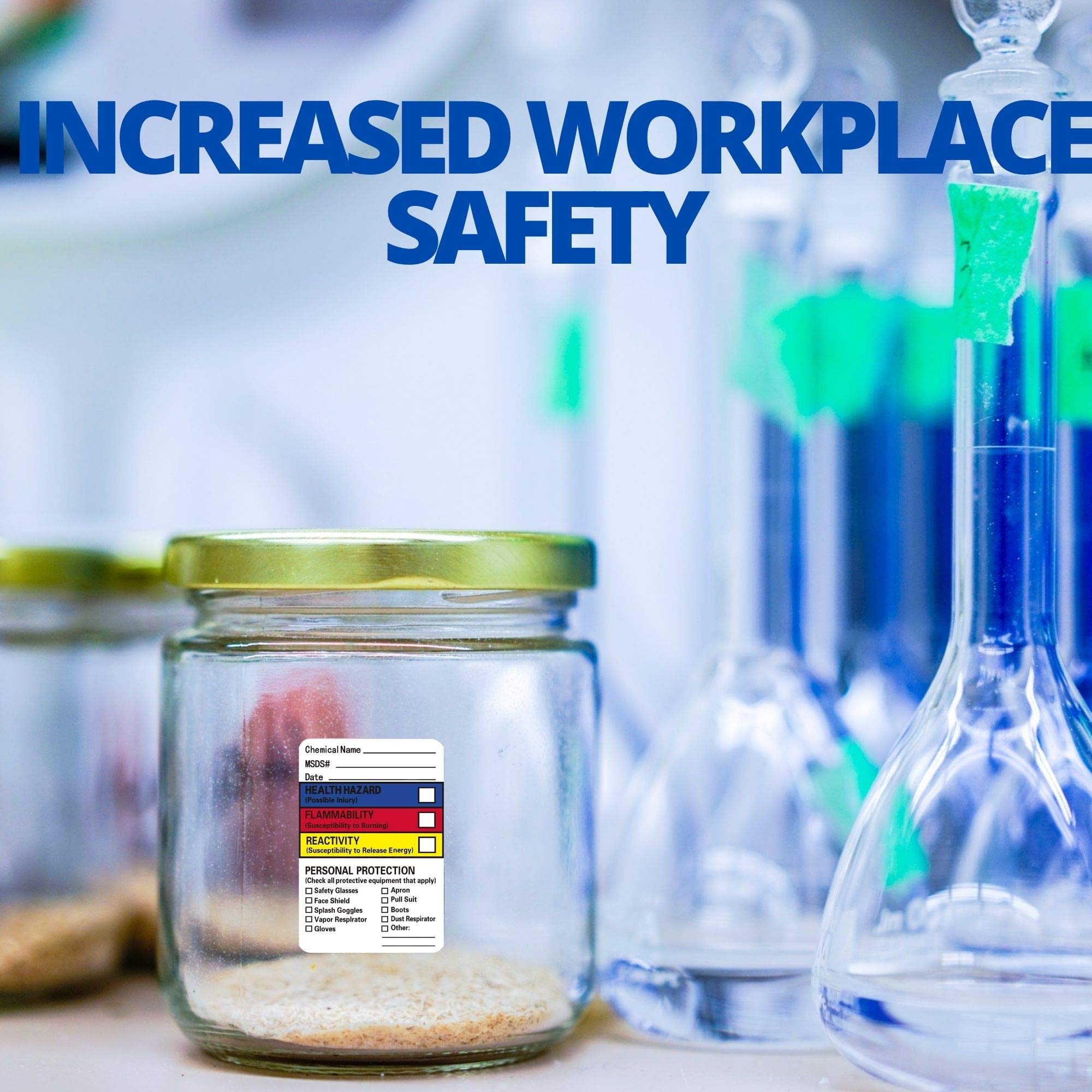 SDS Stickers 500 Stickers - 2 Rolls of 250, 1.5" x 2.5", Right To Know ...