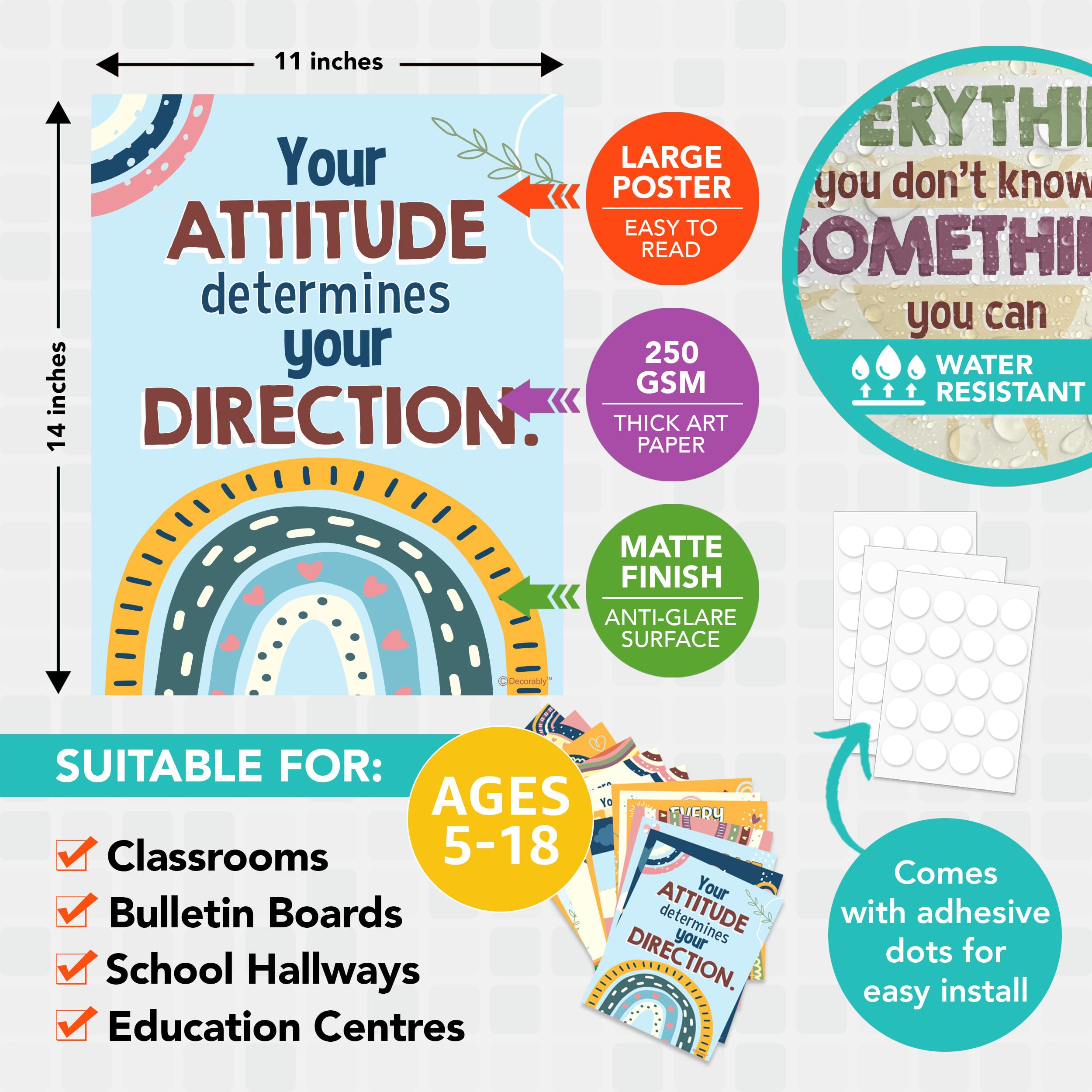 Snapklik.com : Decorably Motivational Posters For Classroom - 15 Boho ...