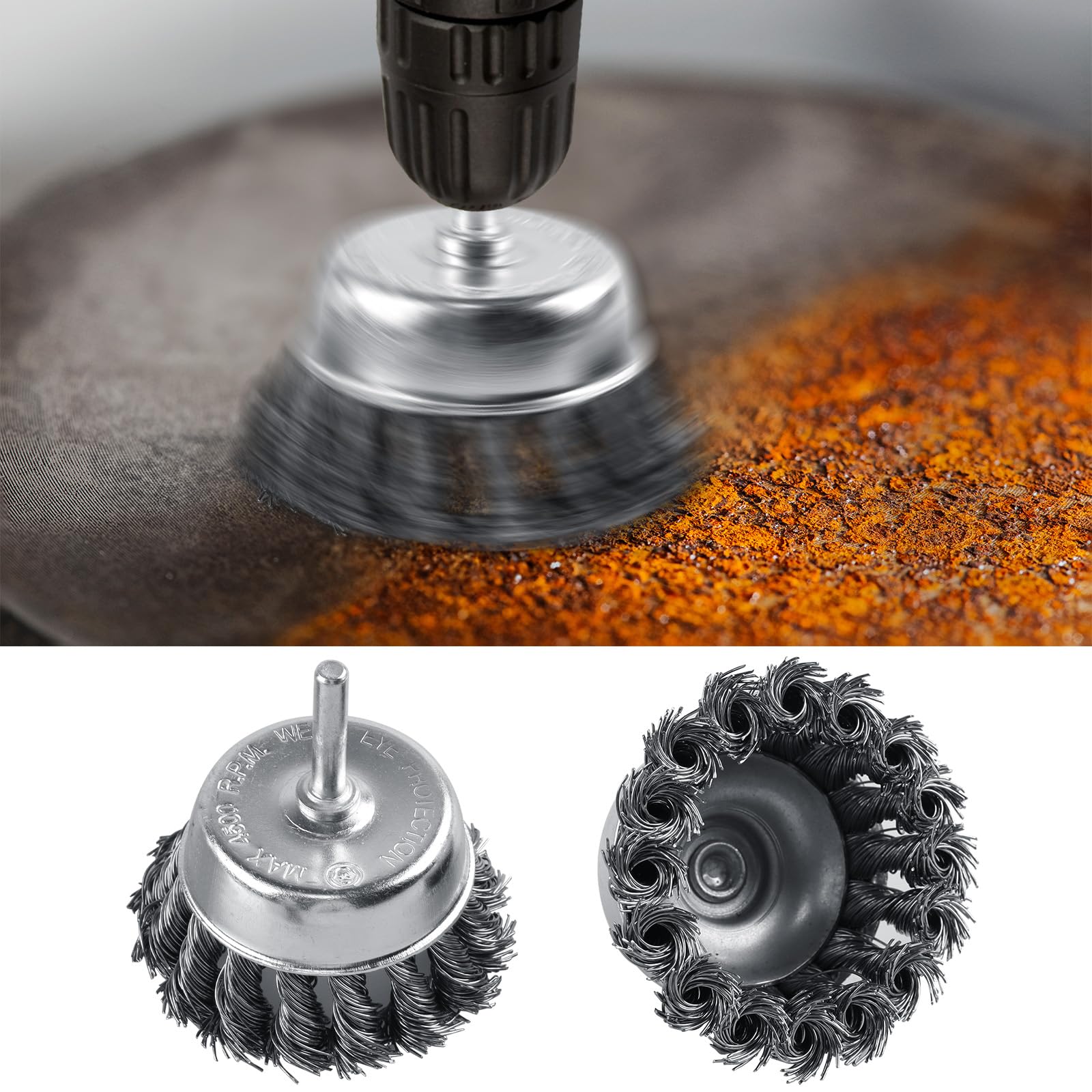 Snapklik.com : 8 Pcs Wire Wheels Brush, 3 Inch Knotted And Plated ...