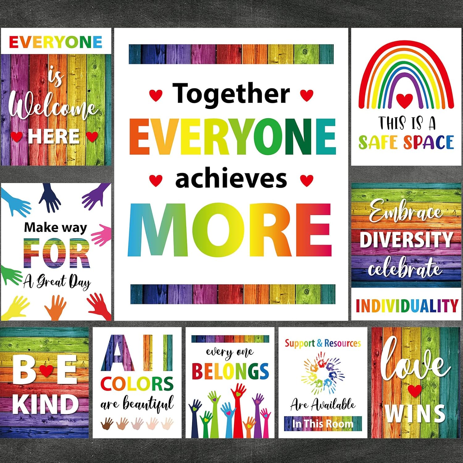 Amazon.com : Sabary 10 Pieces Diversity Posters for Classroom Everyone ...