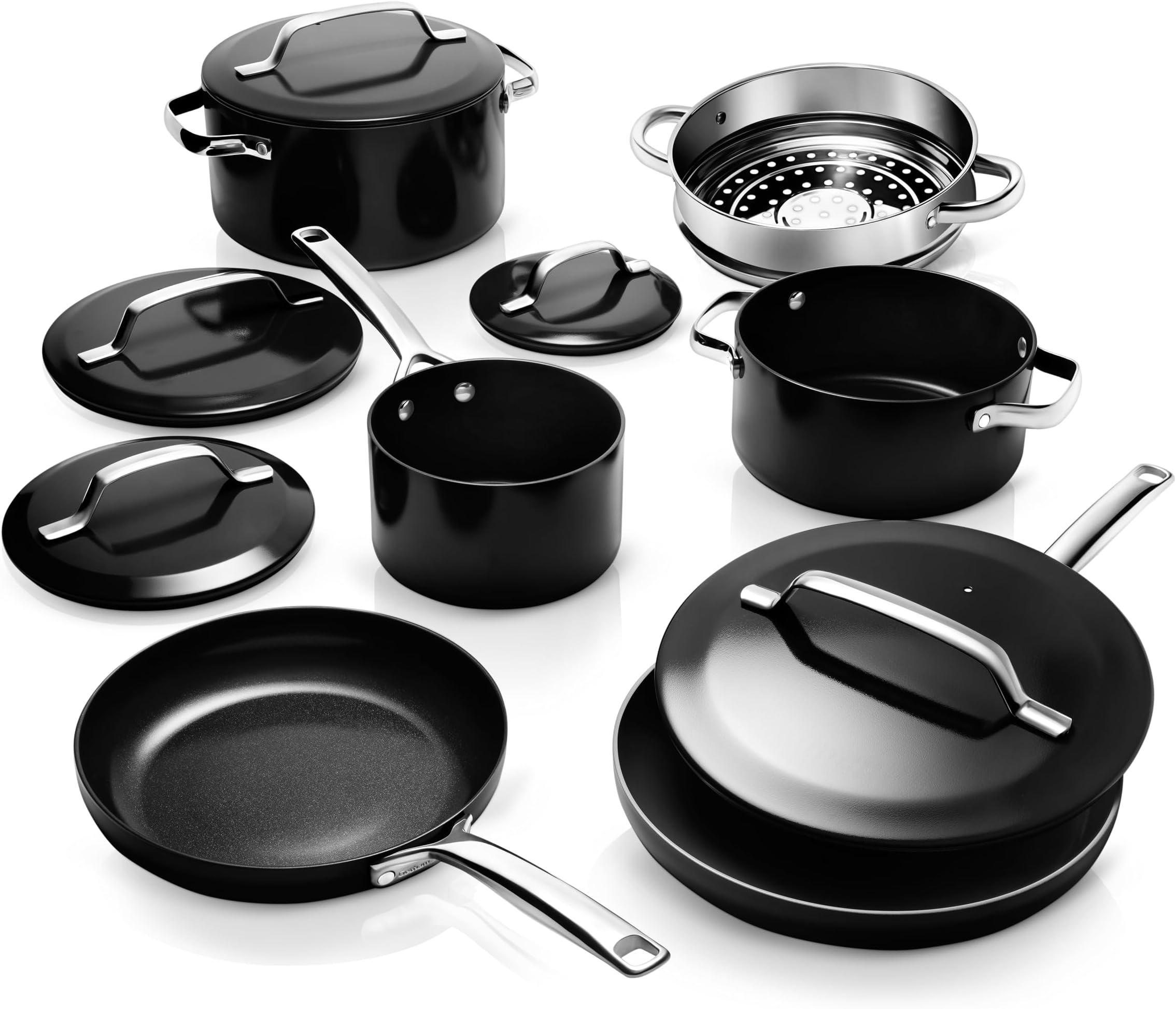 Amazon.com: Gotham Steel Pro 13 Pc set Ceramic Pots and Pans Set Non ...