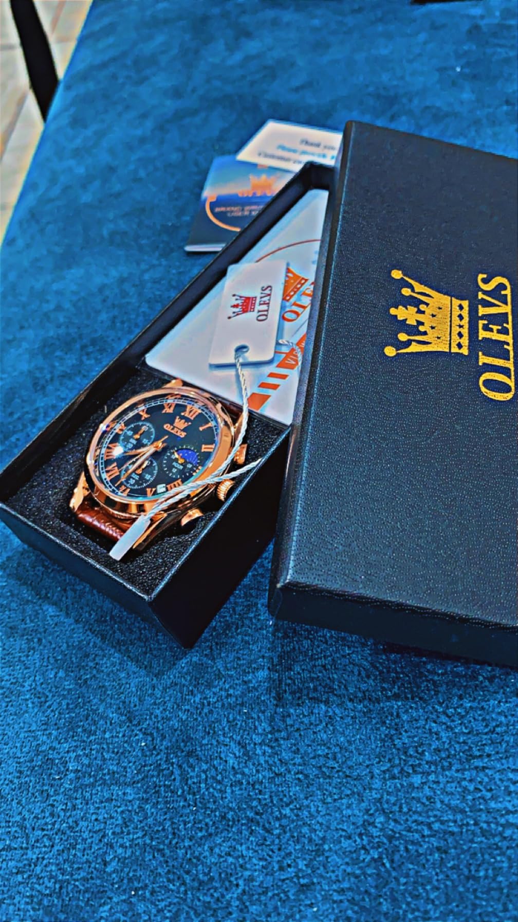 OLEVS Small Dial Chronograph Ultralight Analogue Watch for Men (Black ...