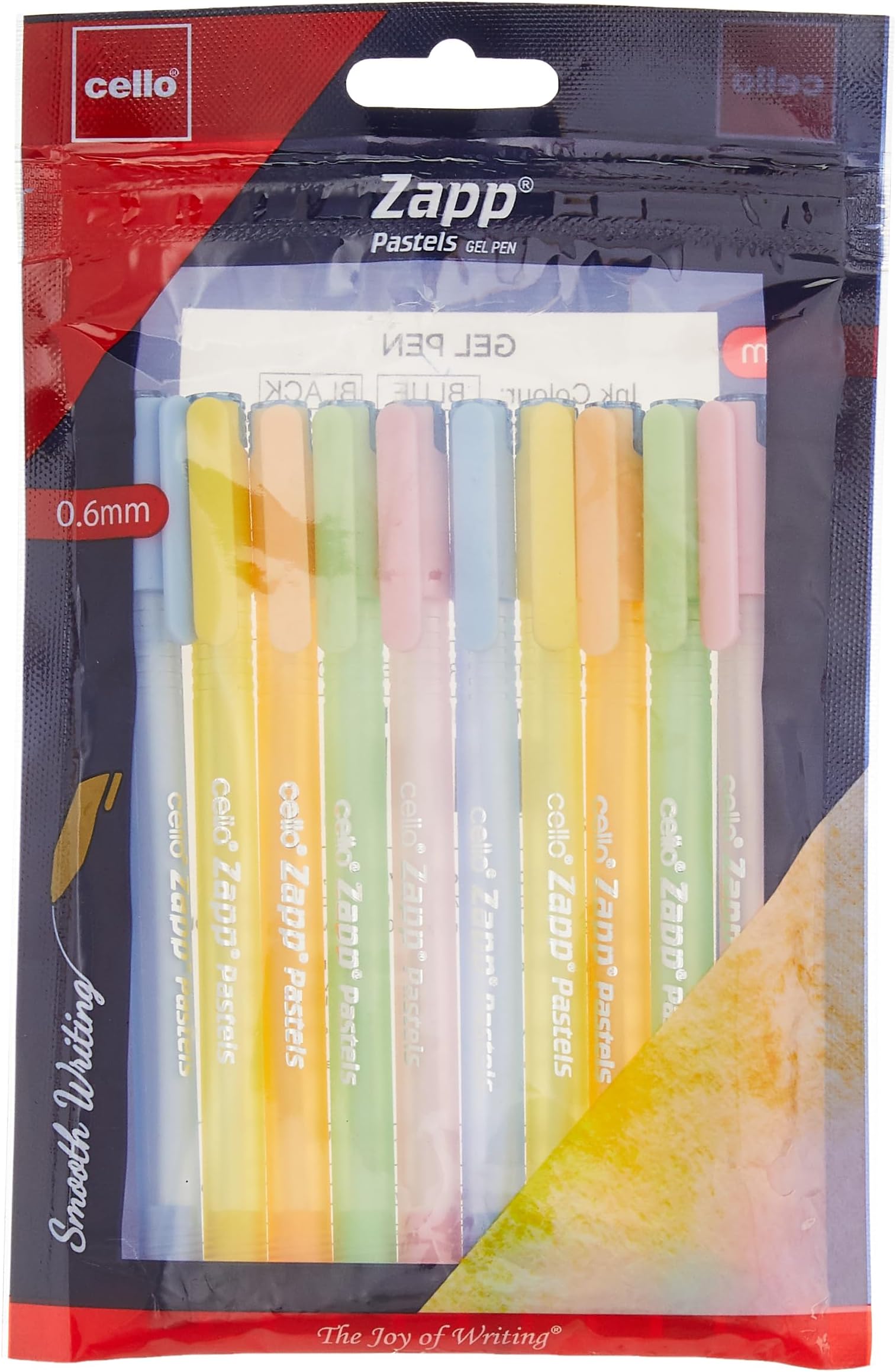 Cello Zapp Pastels Gel Pens| 10 Blue Gel pens| Gel Pens Set for ...