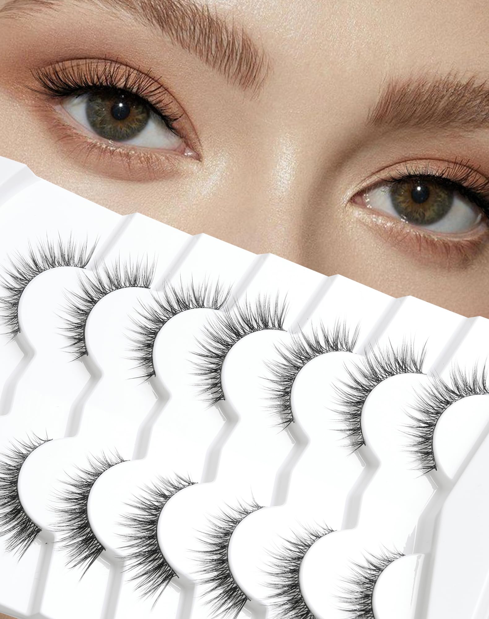 Amazon.com: Frihappy Lashes Wispy Natural Lashes Natural Look Natural ...