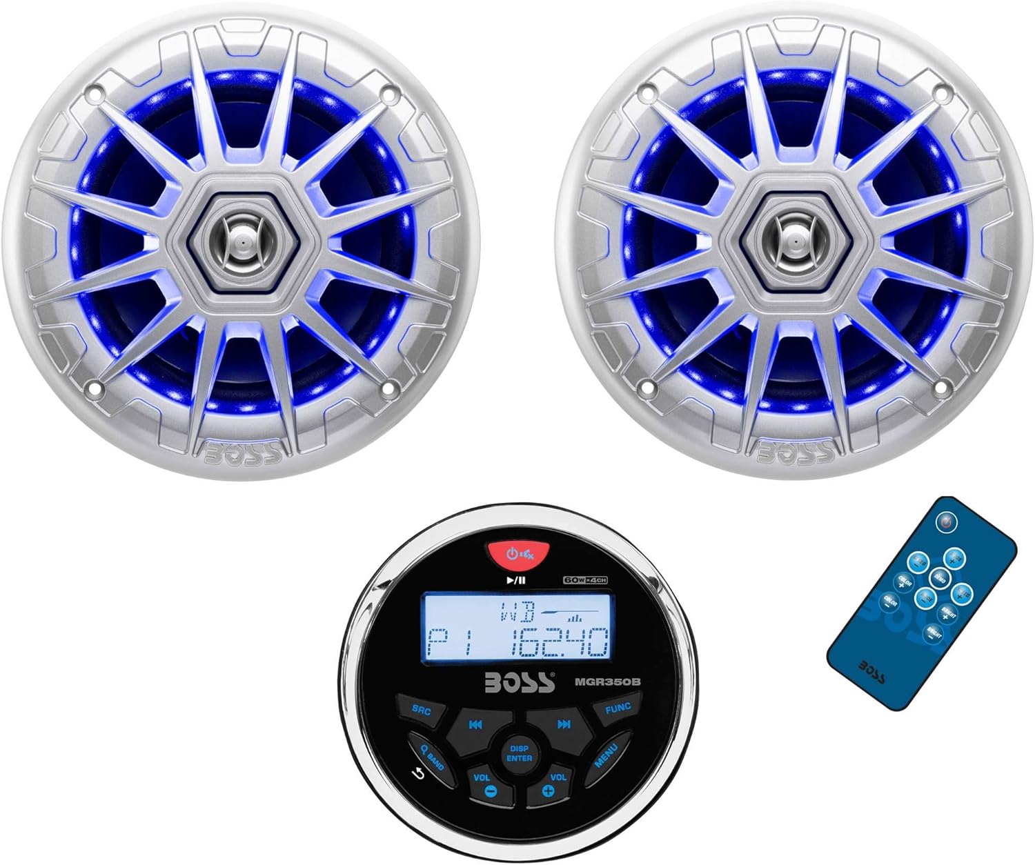 Amazon.com: Boss MGR350B 3-Inch 240W Gauge Marine MP3/Radio Receiver ...