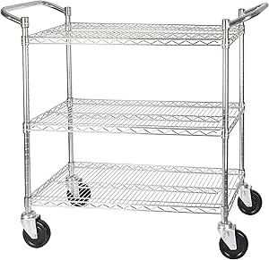 Amazon.com: Winco Heavy-Duty 3-Tier Wire Utility Cart, 800 Pound ...