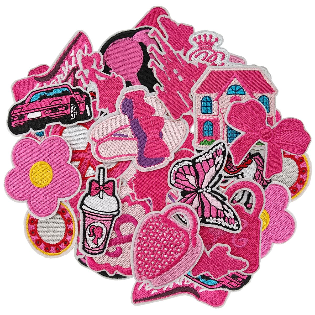 Amazon.com: Jefuzh 20PCS Pink Iron on Patches, Girls Patches Iron on ...