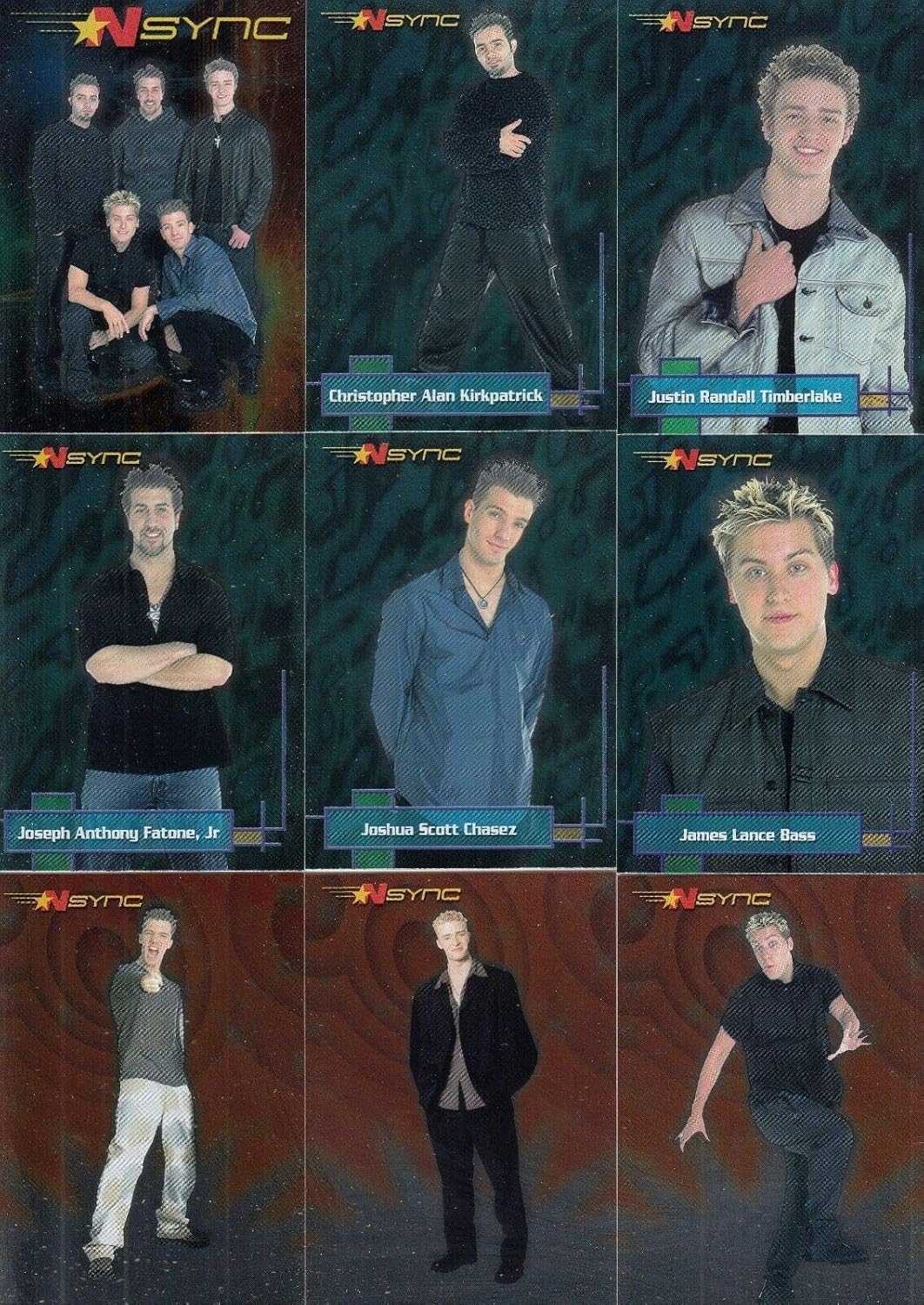 NSYNC 2000 TOPPS COMPLETE BASE CARD SET & INSERT SETS 50/10/10 MU at ...