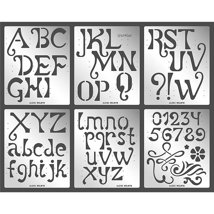 Buy Aleks Melnyk #76 Metal Journal Stencils/Alphabet Letter Number, ABC ...