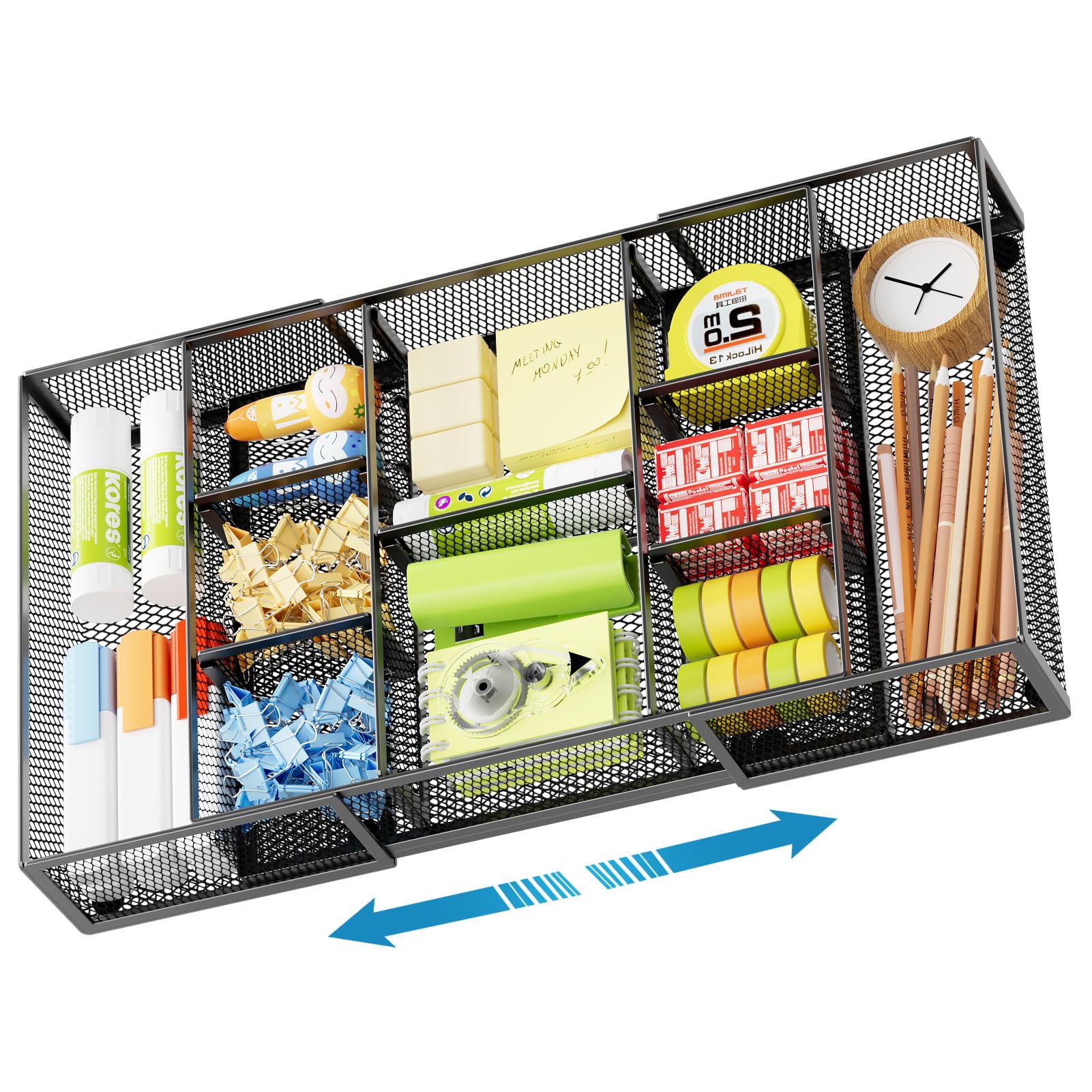 Amazon.com: Marbrasse Expandable Desk Drawer Organizer, Mesh Drawer ...
