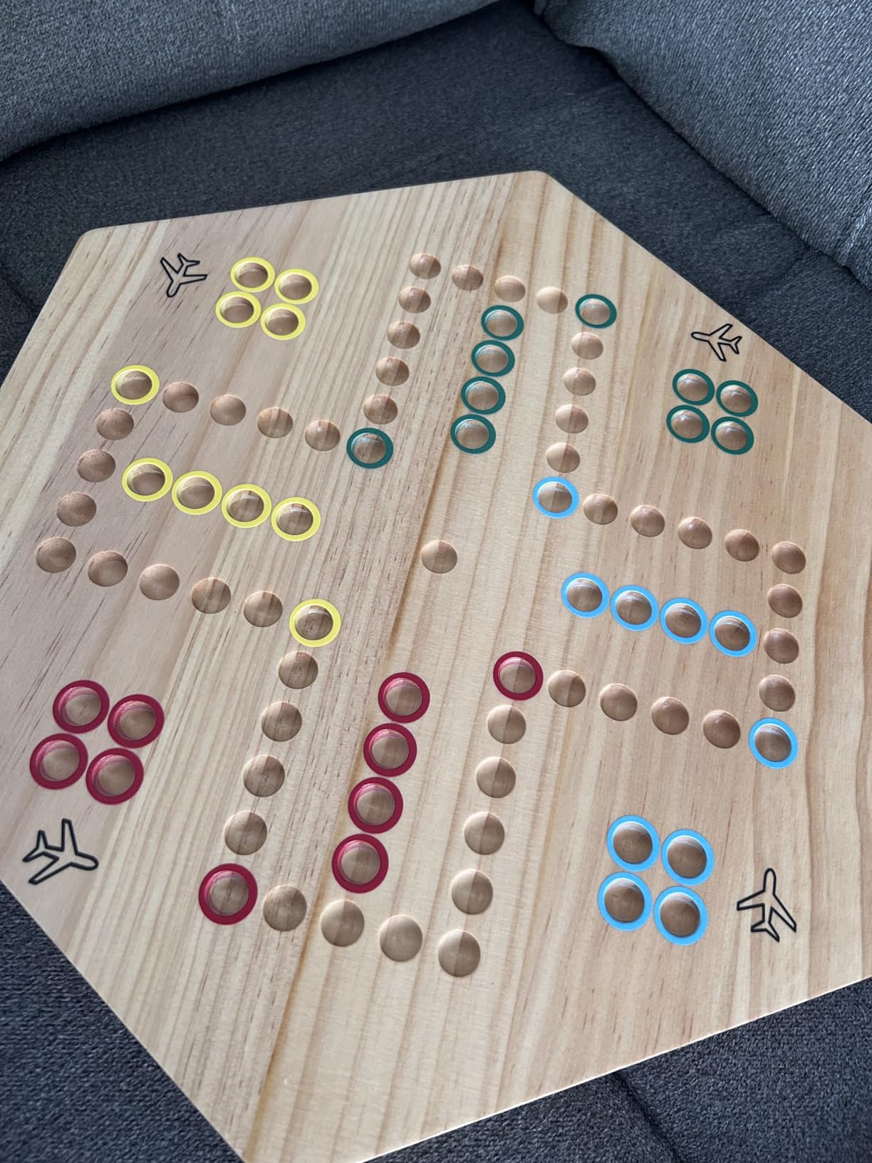 HOROW Original Marble Game Wahoo Board Game Double Sided Painted Wooden ...