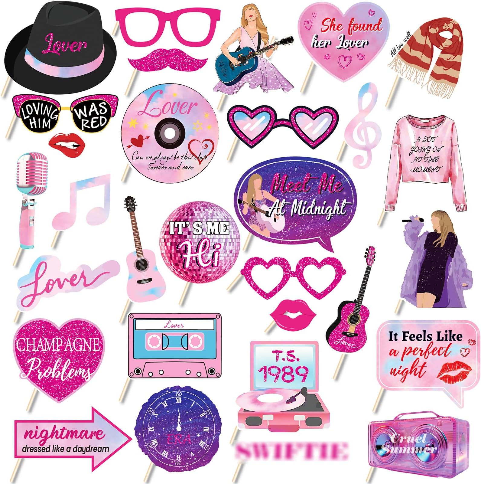 Amazon.com: Big Dot of Happiness in My Party Era - DIY Shaped Celebrity ...