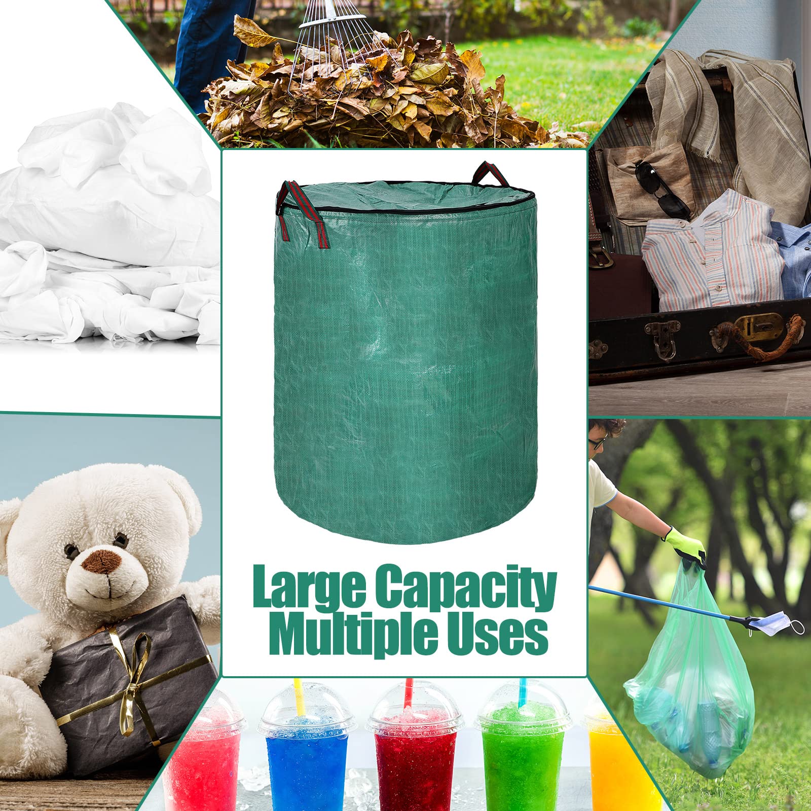 Snapklik.com : Kingdder 2 Pack 72 Gallon Reusable Yard Waste Bags