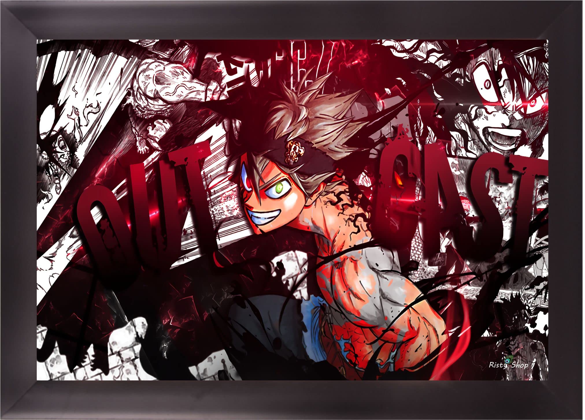Buy Risty Shop Black Clover Asta Clip Superhero Jujutsu Manga Anime ...