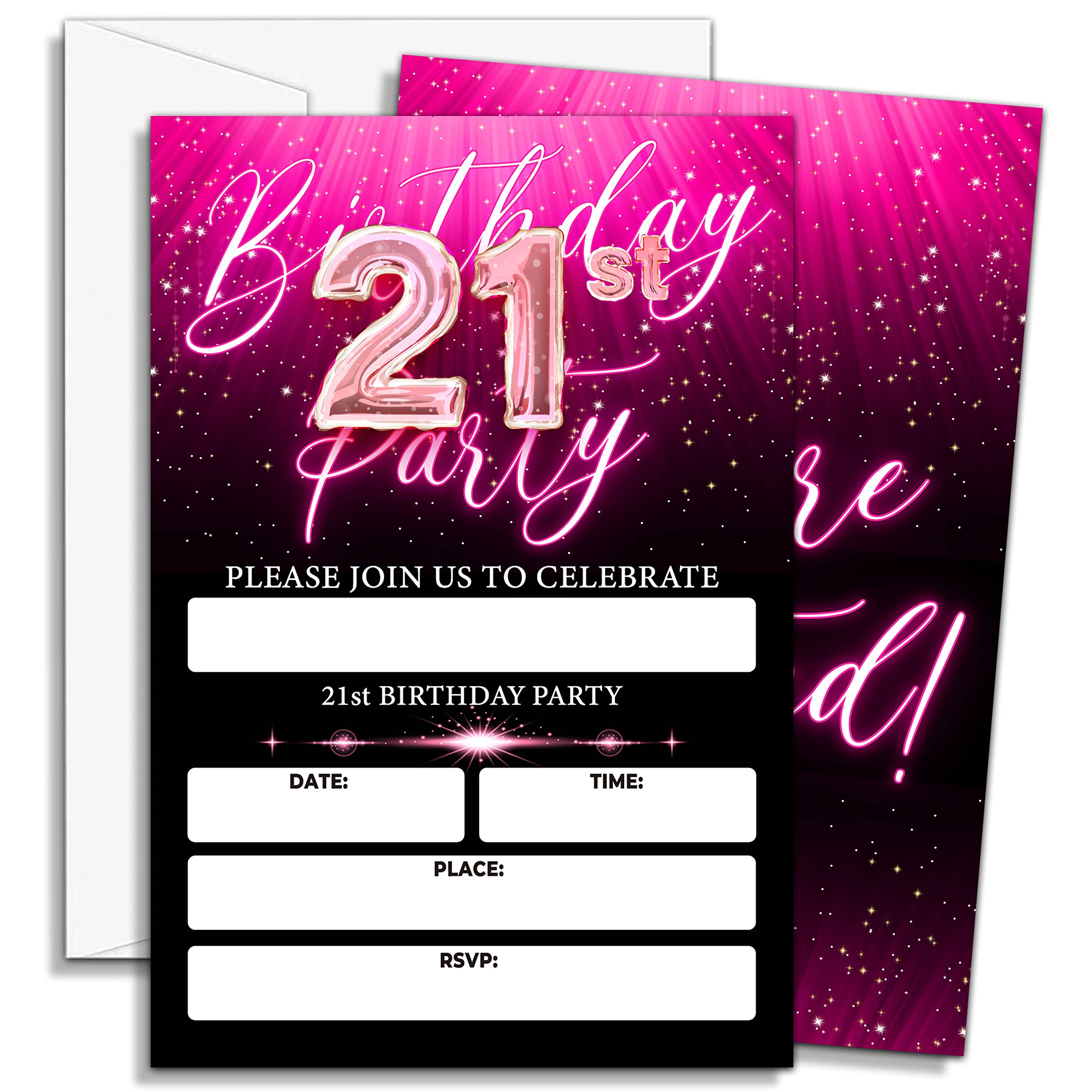 21st Birthday Party Invitations For Girls 21 Today Open Female
