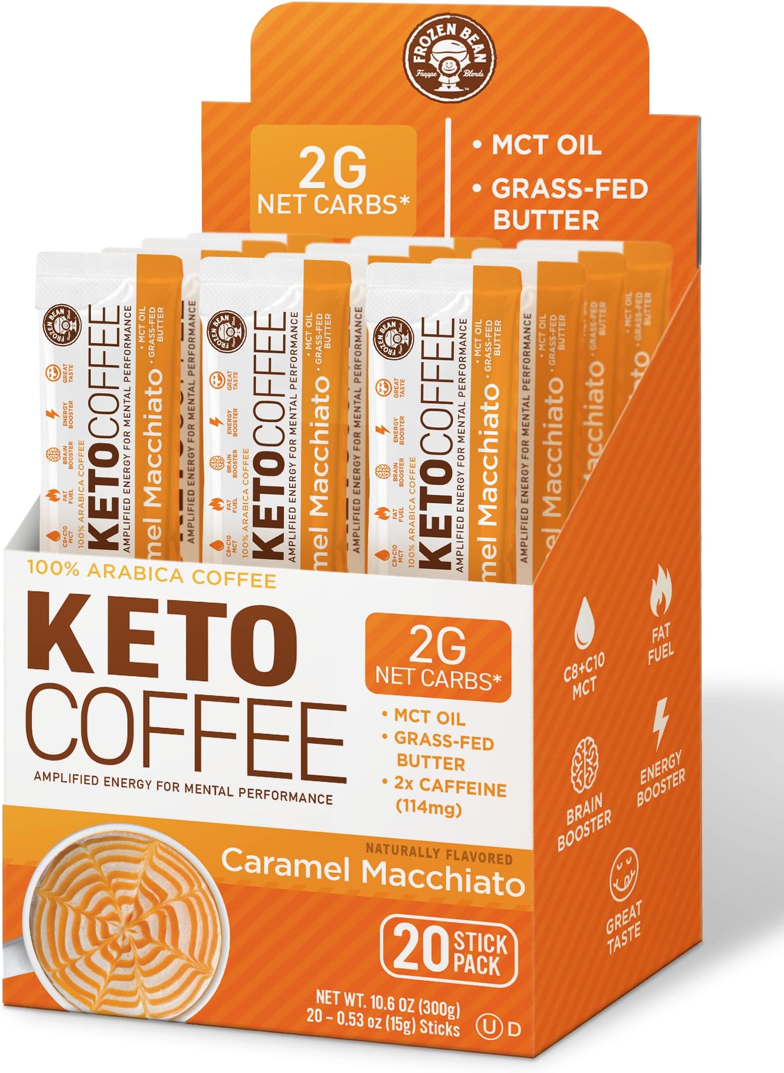 Amazon.com : The Frozen Bean - Caramel Macchiato Keto Instant Coffee ...