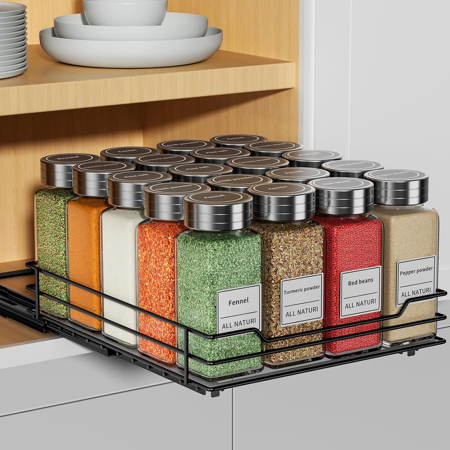 Amazon.com: RCHYFEED Pull Out Spice Rack Organizer for Cabinet,Slide ...