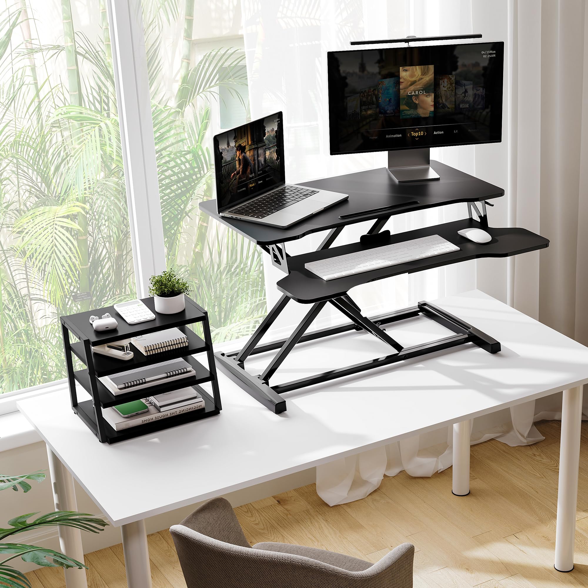 Amazon.com: FITUEYES Standing Desk Converter 32” with 4 Tier Desk ...