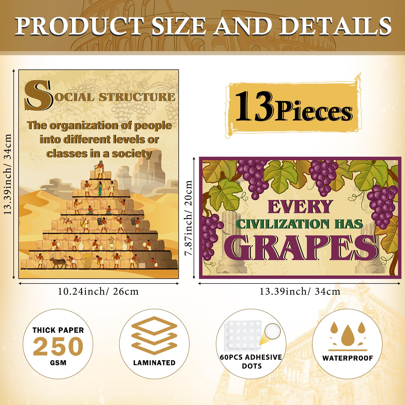 Snapklik.com : 13 Pcs Ancient History Classroom Decorations ...