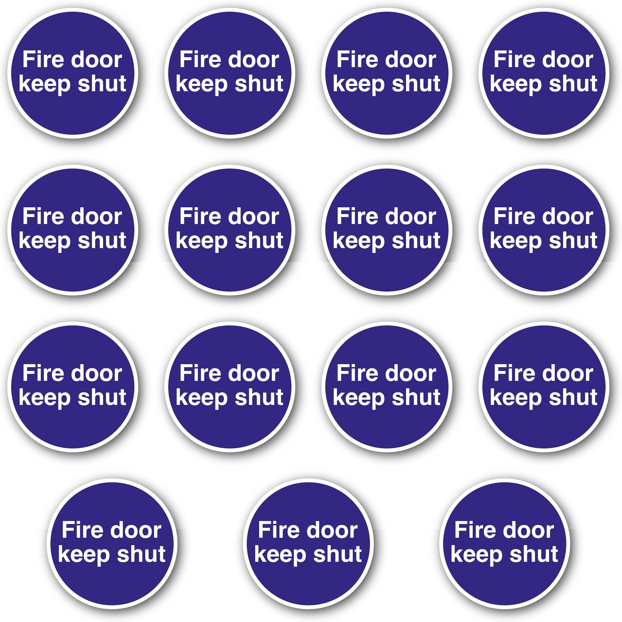 Pack of 15 Fire Door Keep Shut Signs self Adhesive, Keep Door Shut ...