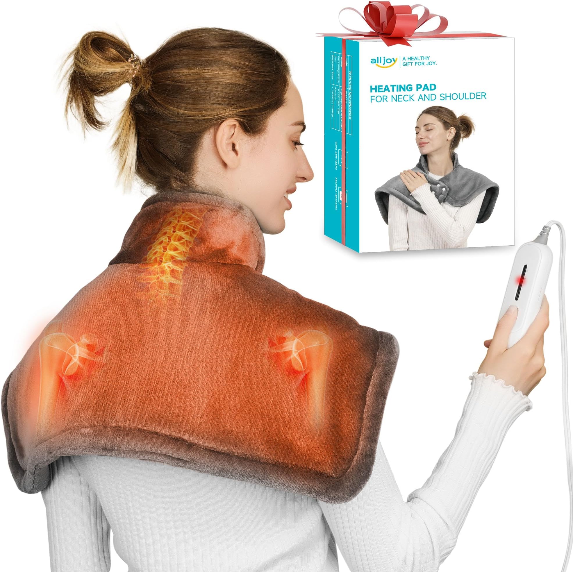 Amazon.com: 【2.2lb】 Weighted Heating Pad for Neck and Shoulder, ALLJOY ...