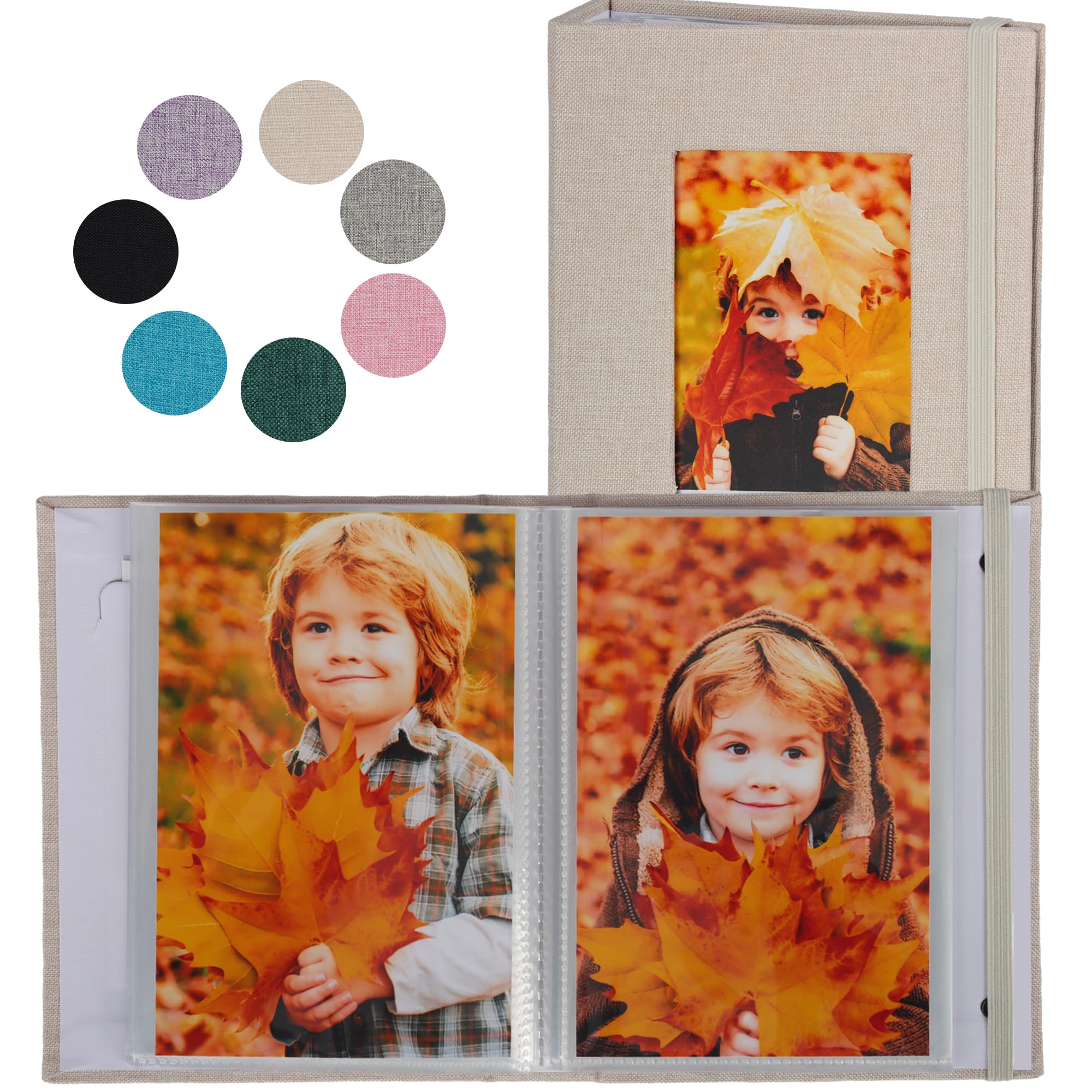 Amazon.com: Ayorasly Small Photo Albums for 4×6 Photos, 2 Pack Linen ...
