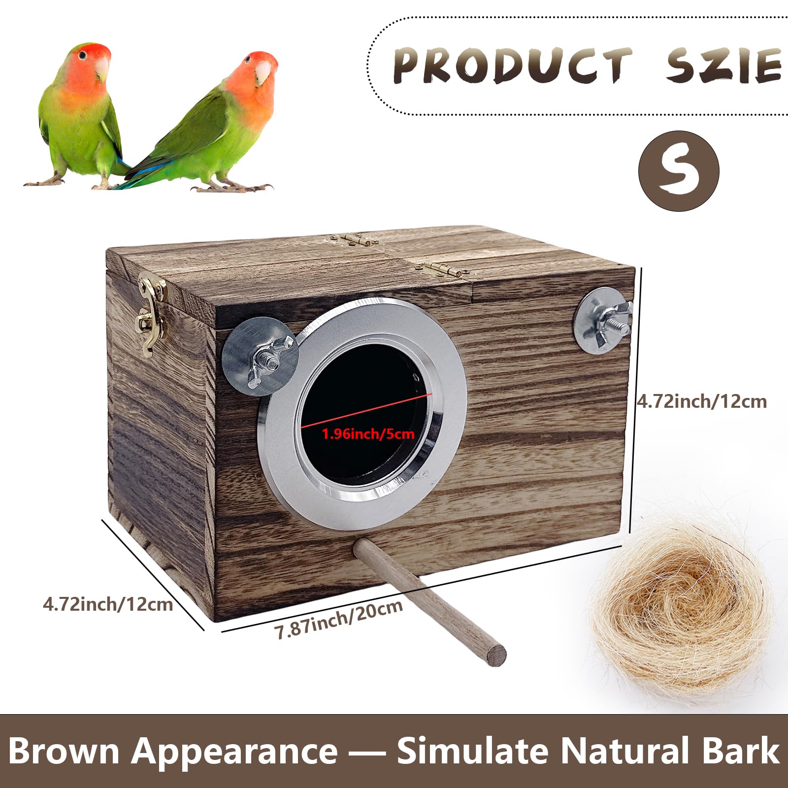 Snapklik.com : Kathson Parrots Nesting Box Parakeet Nest House For Cage ...