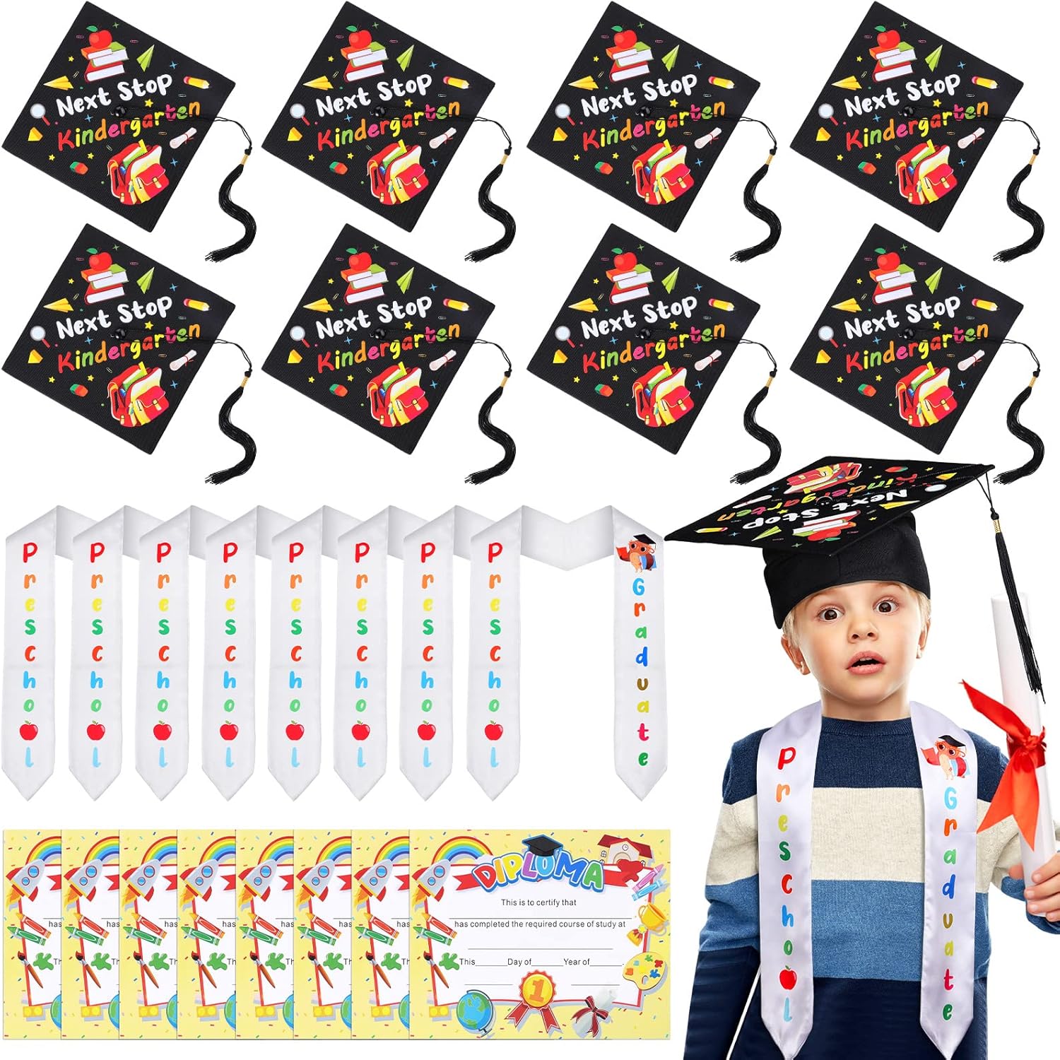 Amazon.com: Retisee 24 Pcs Kindergarten Preschool Graduation Cap with ...