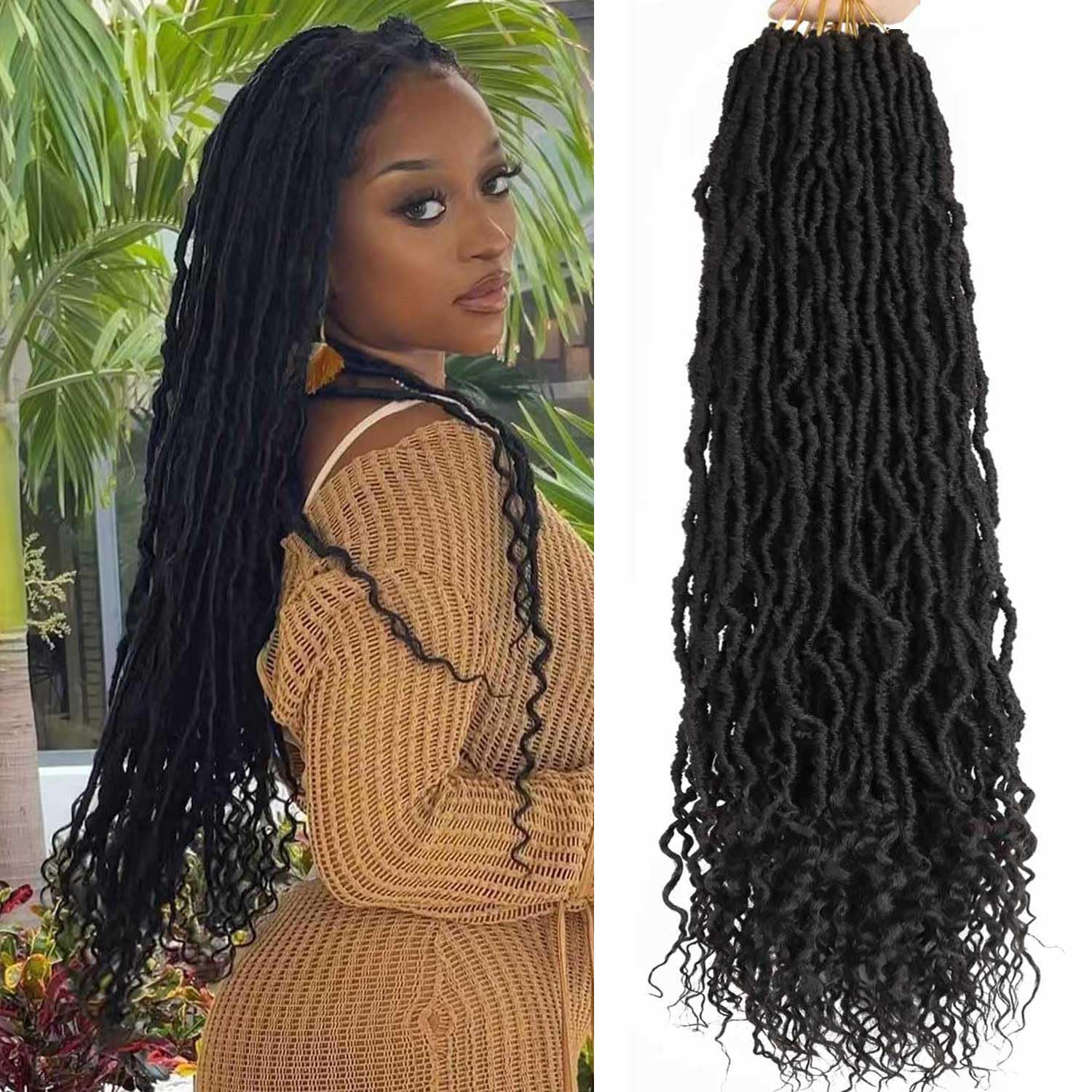Amazon.com : 8 Packs Soft Locs With Curly Ends 24 Inch Goddess Faux ...