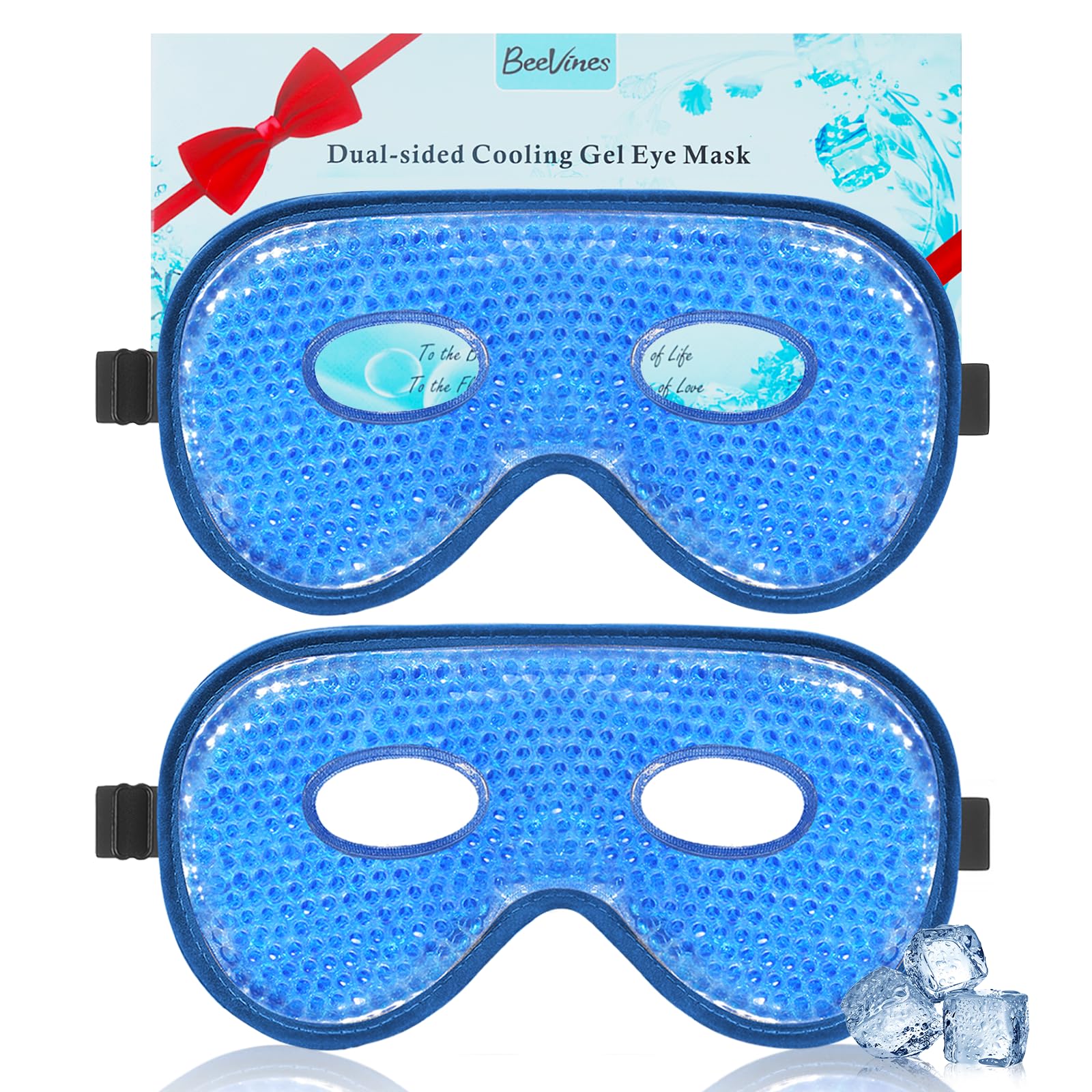 Amazon.com: BeeVines Gel Eye Mask, 2 Pack XL Jumbo Size Cooling Ice ...