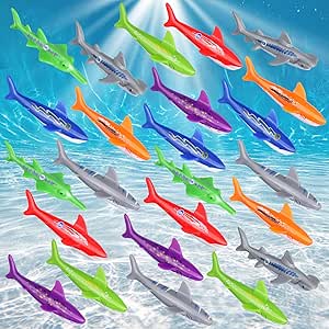 Amazon.com: Lenwen 24 Pcs Underwater Diving Toys for Kids - Shark ...