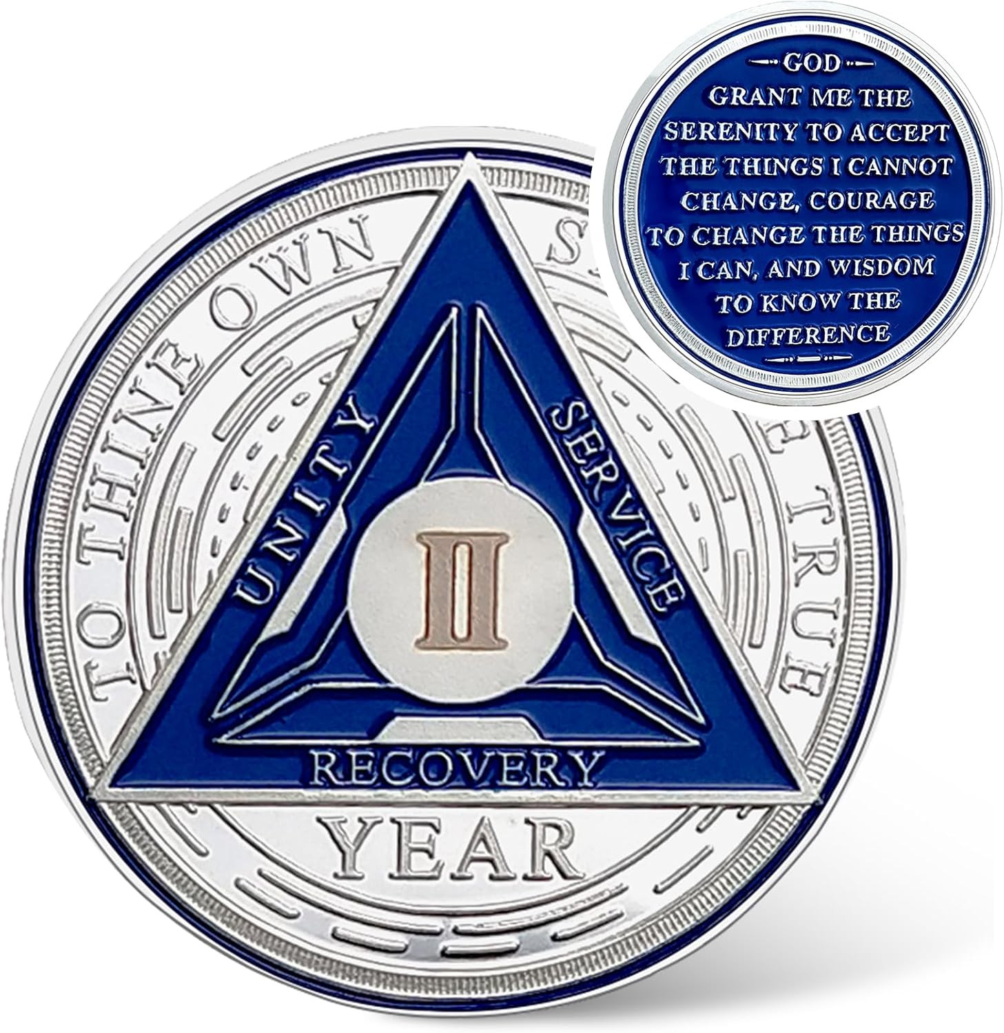 Amazon.com : Recovery Triangle 2 Year Sobriety Coin - Silver Roman ...
