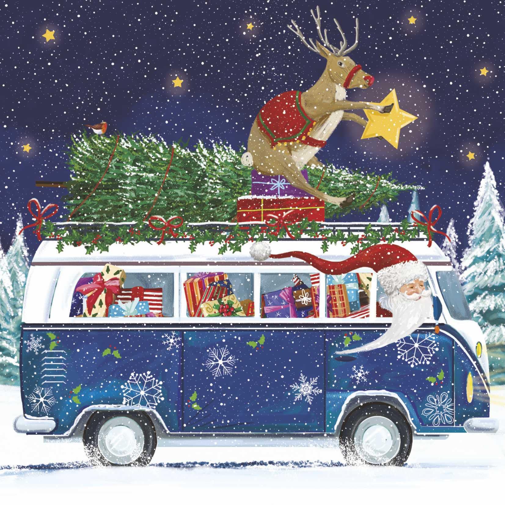 Marie Curie Charity Rudolph and Santa’s Camper Christmas Cards Pack of ...