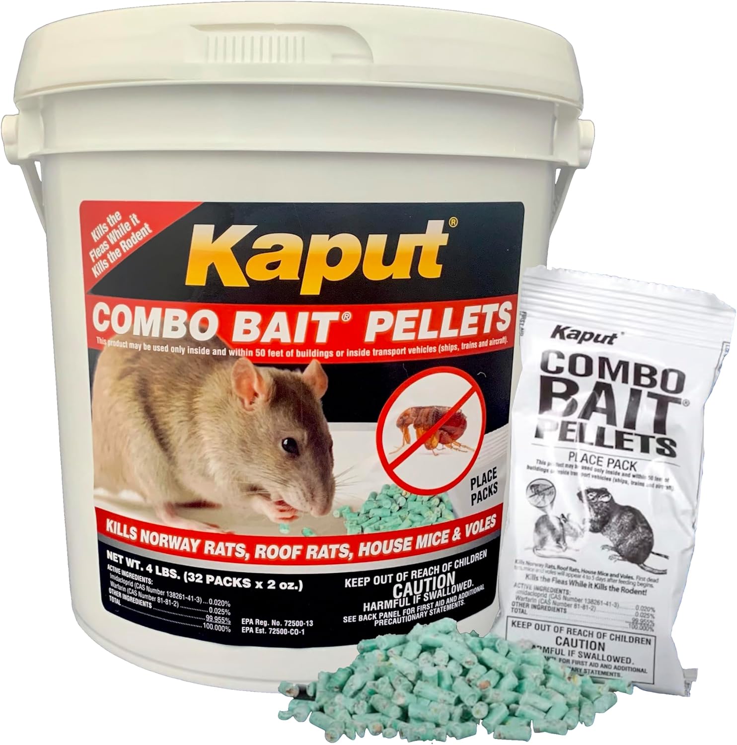 Amazon.com: KAPUT Mouse, Rat & Vole Combo Bait Pellets - Kills Rodents ...