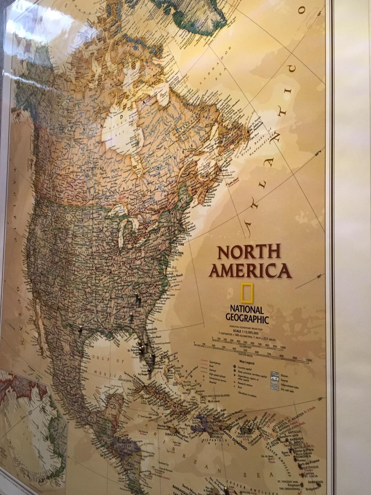 National Geographic North America Wall Map - Executive - Laminated (23. ...