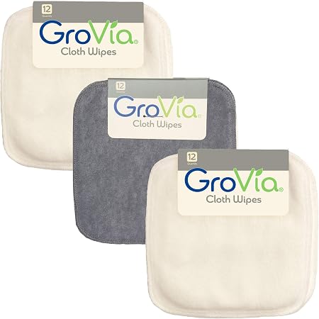 Amazon.com : GroVia Reusable Cloth Diapering Wipes, 12 Count : Cloth ...