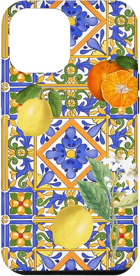 Amazon.com: iPhone 13 Pro Max Sicilian,Italian,summer,tiles,citrus ...