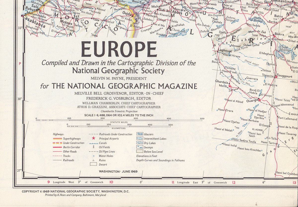 Europe, National Geographic Map 1969: Amazon.com: Books
