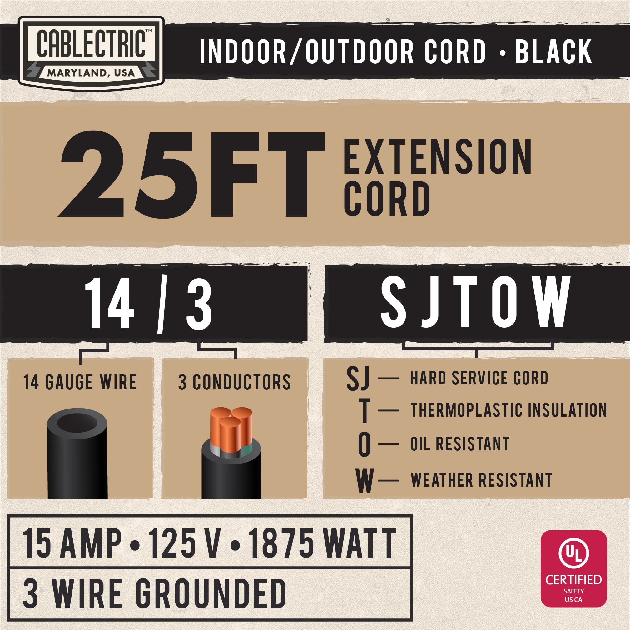 Snapklik.com : Cablectric 25 Ft Outdoor Extension Cord For Farms ...