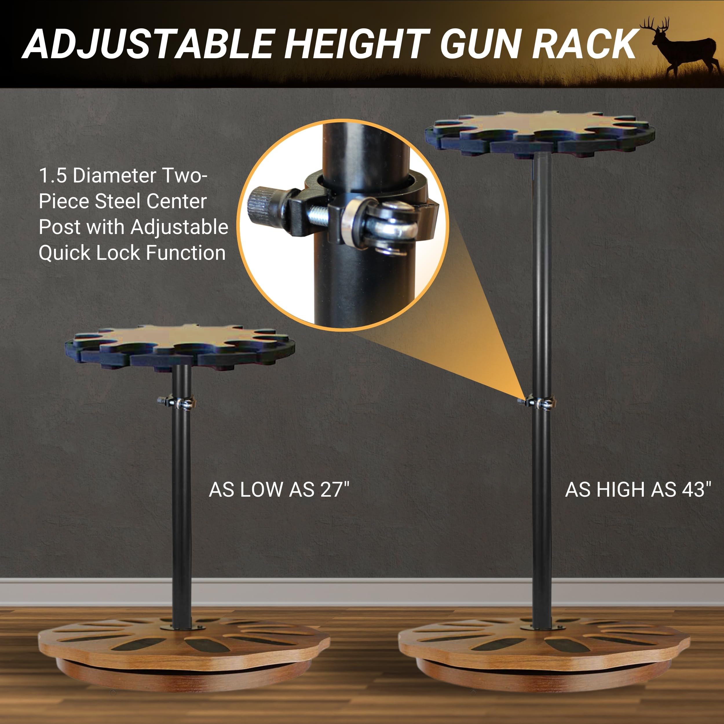 Snapklik.com : Rush Creek Creations Spinning Indoor Gun Rack For Rifles ...
